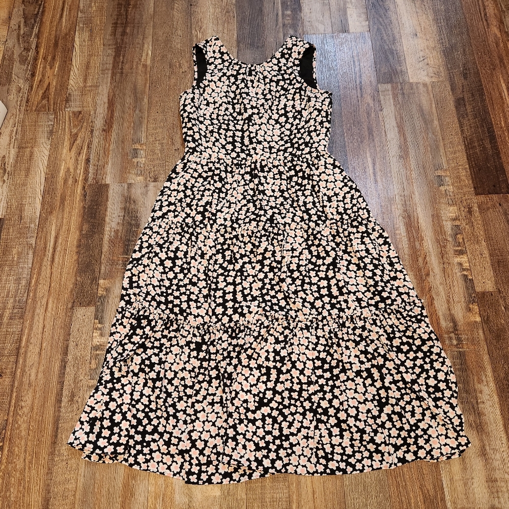 J Crew Tiered Midi Dress In Poppy Garden Print - Gem
